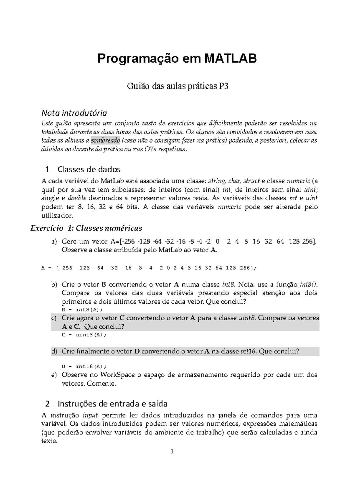 PM Guião P03-3 - Programação em MATLAB Guião das aulas práticas P Nota ...