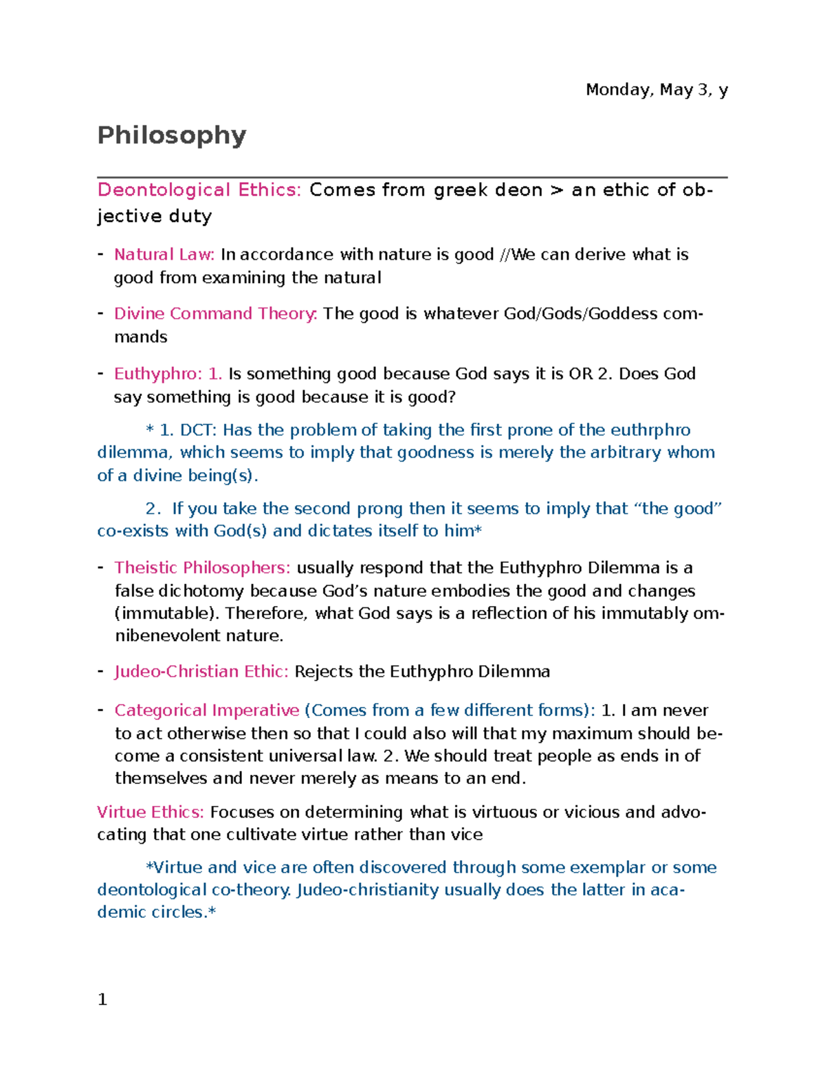 Philosophy notes 11:19:2018 - Tuesday, February 25, y Philosophy ...