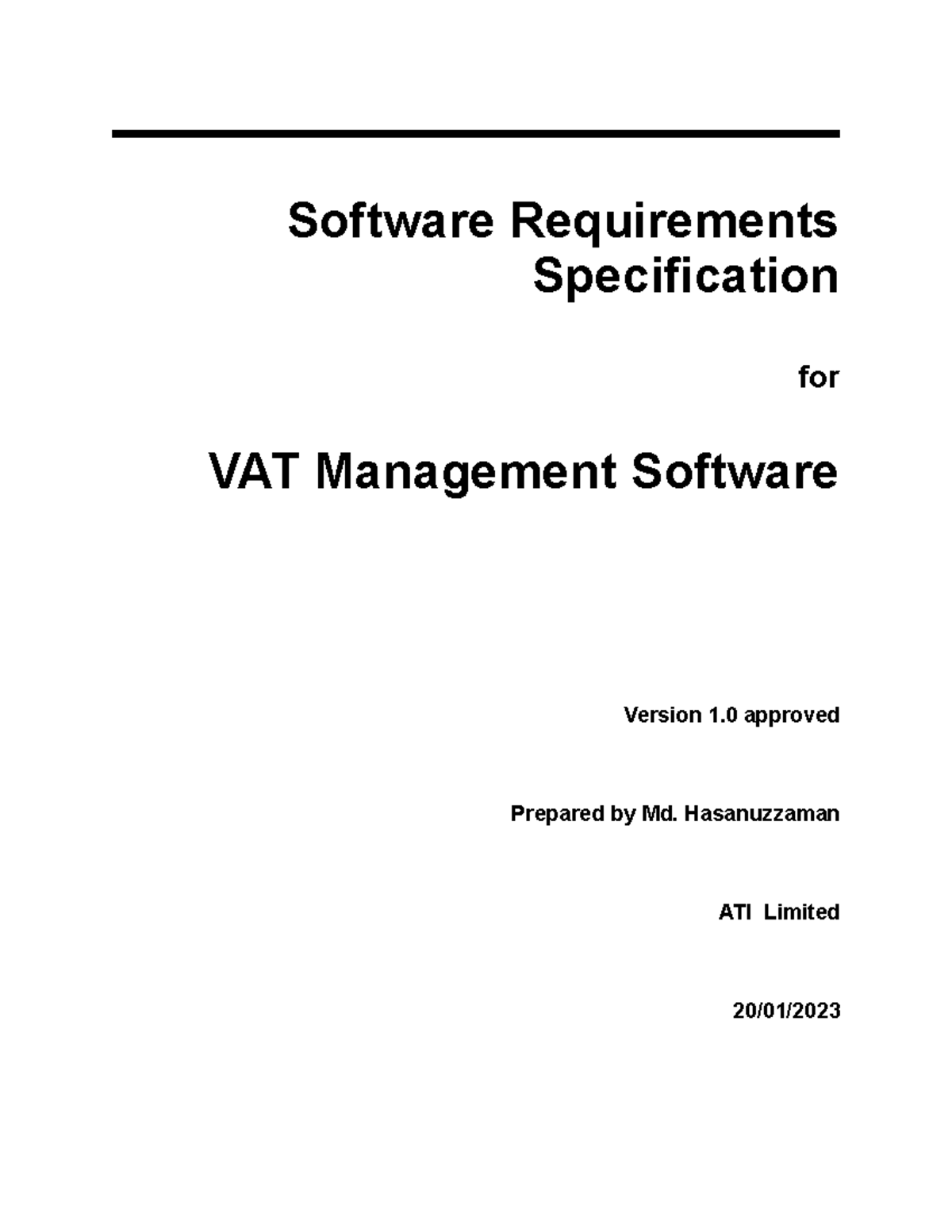 VAT - Software Requirements Specification for VAT Management Software ...