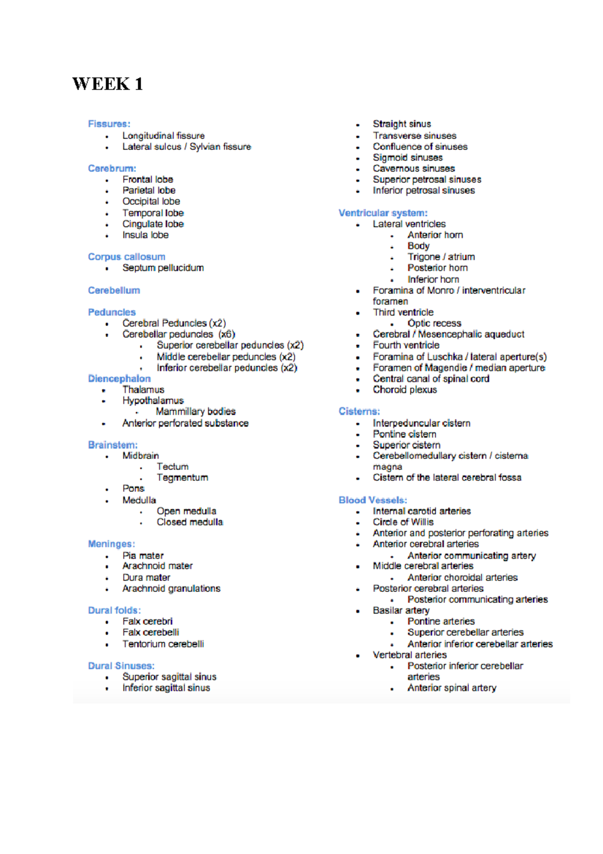 NEUR3005 Lab ID's Week 1-5 - youtube/watch?v=MxtDC6biJlo A – Temporal lobe B – 4th ventricle C ...