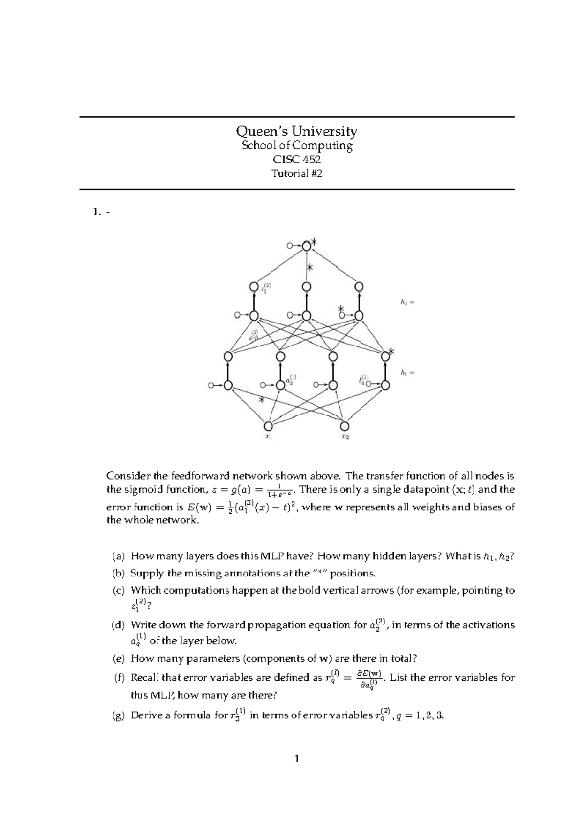 CISC452 Tutorial #2 - Queen’s University School of Computing CISC 452 Tutorial # 1. - Consider ...