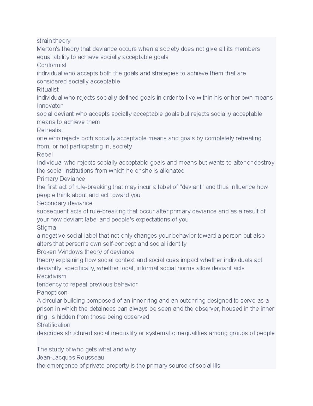 SOC101 Module 1 Page 3 - strain theory Merton's theory that deviance ...