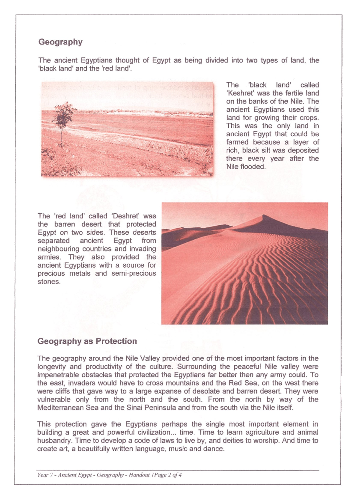Copy of Geography of Ancient egypt handout - Studocu
