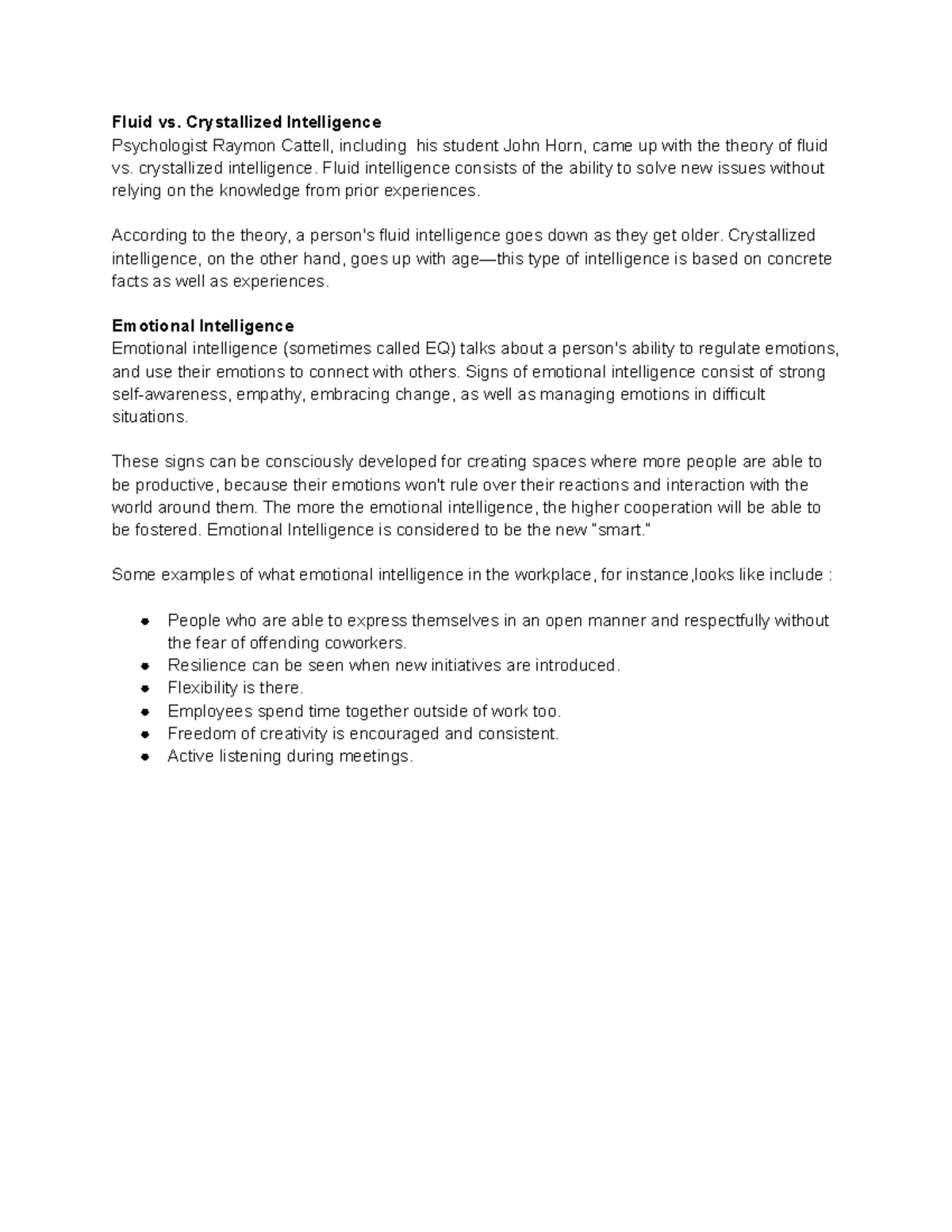 Intelligence - Fluid vs. Crystallized Intelligence Psychologist Raymon ...