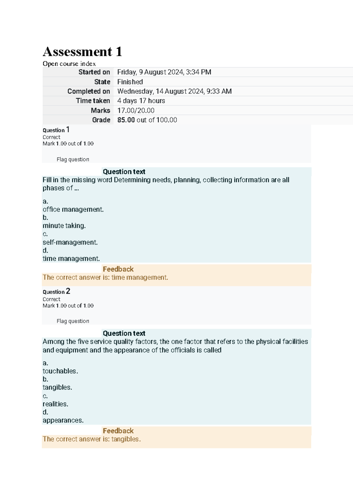 Assessment 1 PUB1506 - Assessment 1 Open course index Started on Friday ...