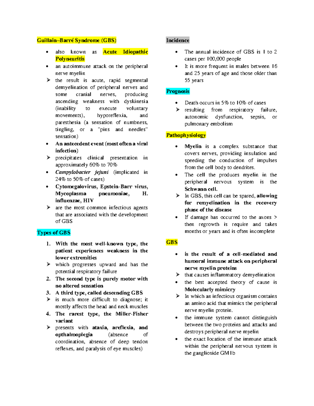 Guillain Barré Syndrome Brunner and Suddarths 14th edition - Guillain ...