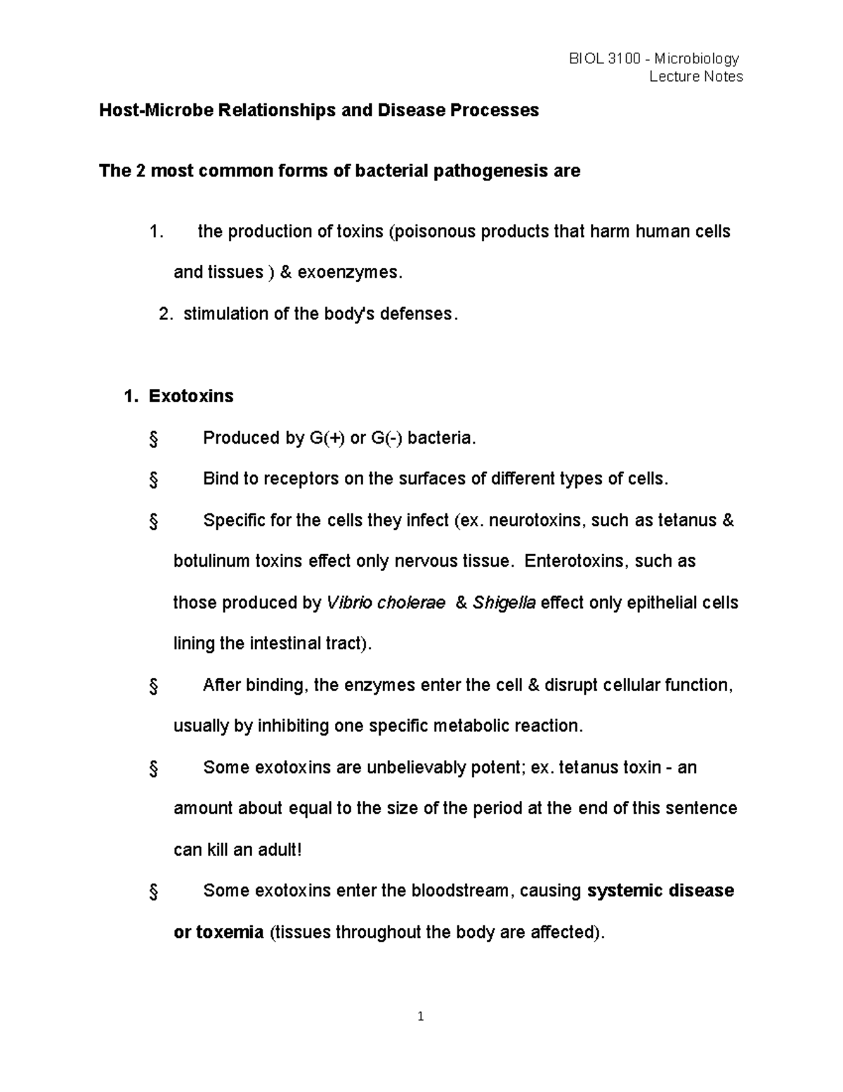 2021-Microbiology-Lecture-Notes-BIOL-3100-Host-Microbe Relationships ...