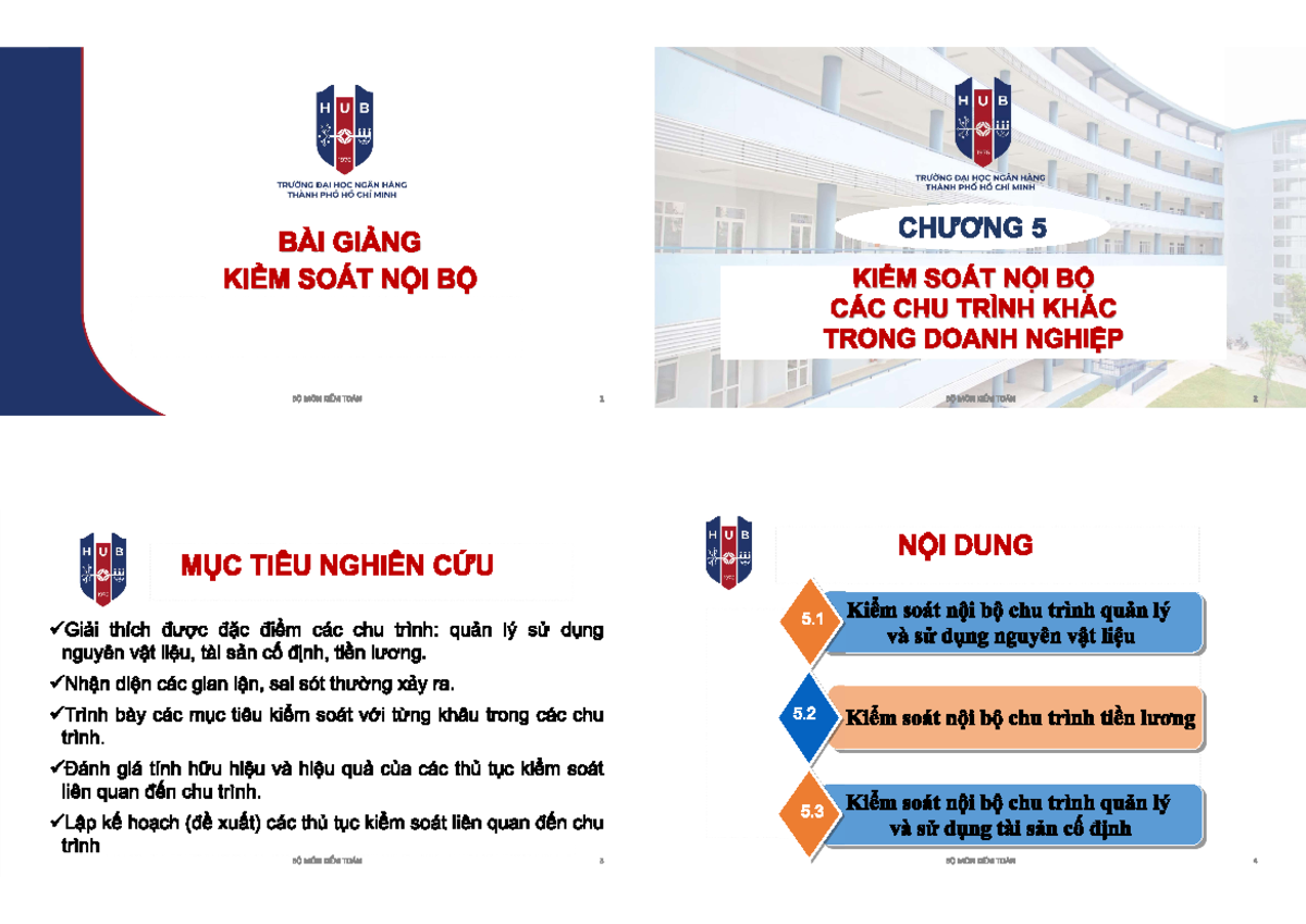 Ksnb c5 - Chương 5 - Kiểm soát nộ bộ - Studocu