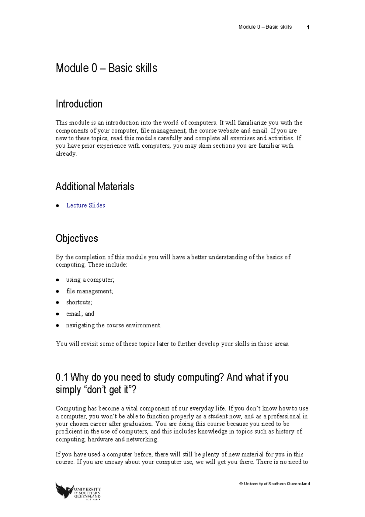 Module 00 - Module 0 Basic skills 1 Module 0 Basic skills Introduction ...