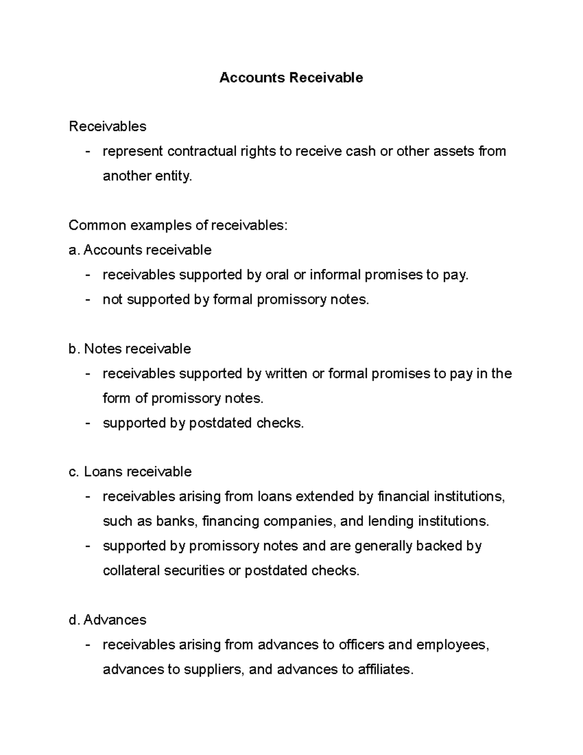 Introduction to Receivables - Accounts Receivable Receivables ...
