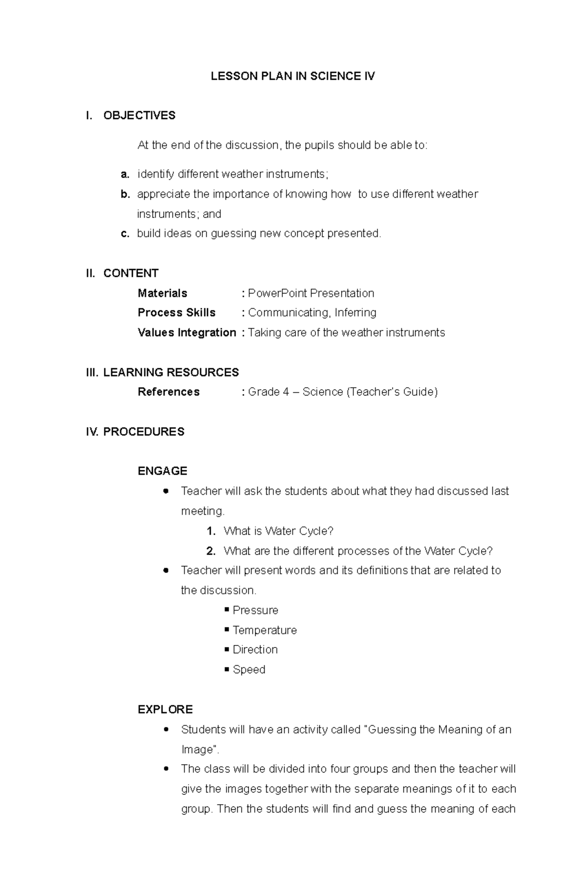 A Detailed Lesson Plan In English Iv Lesson Plan Teaching Vrogue