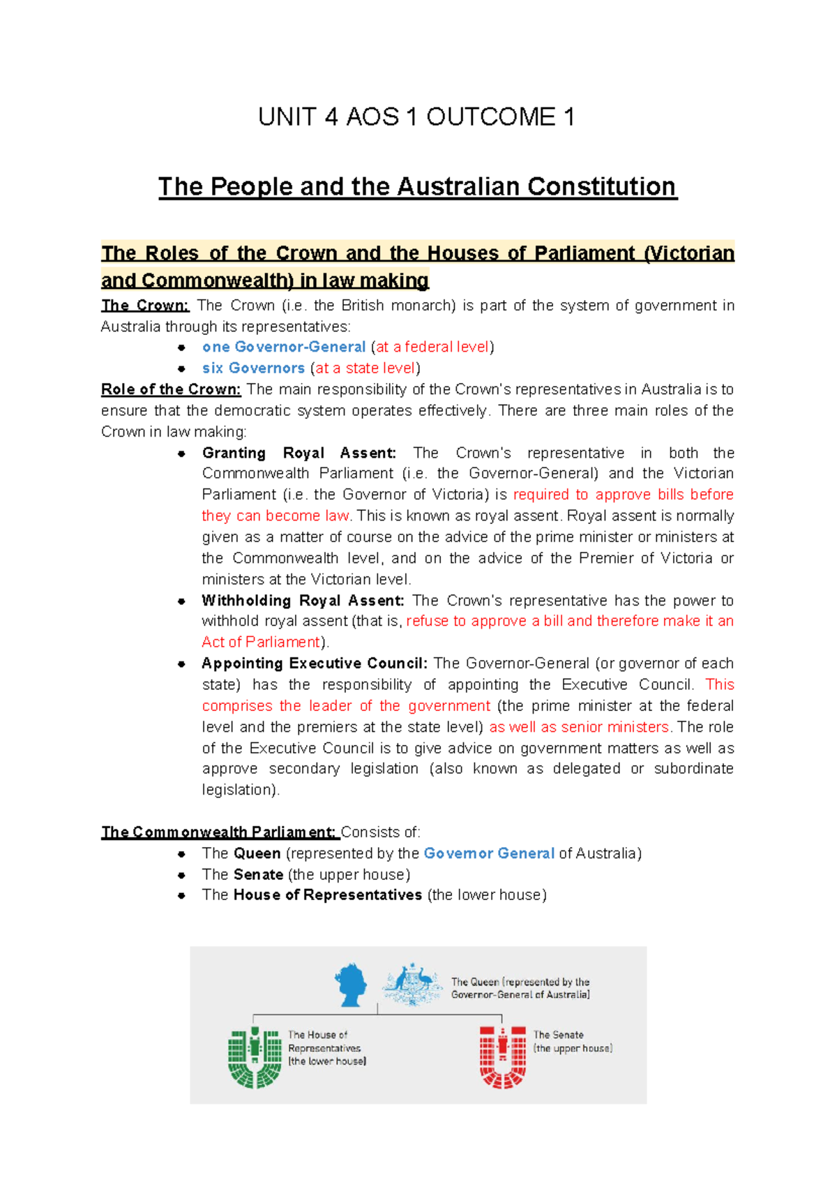 Legal Studies Unit 4.1 - UNIT 4 AOS 1 OUTCOME 1 The People and the ...