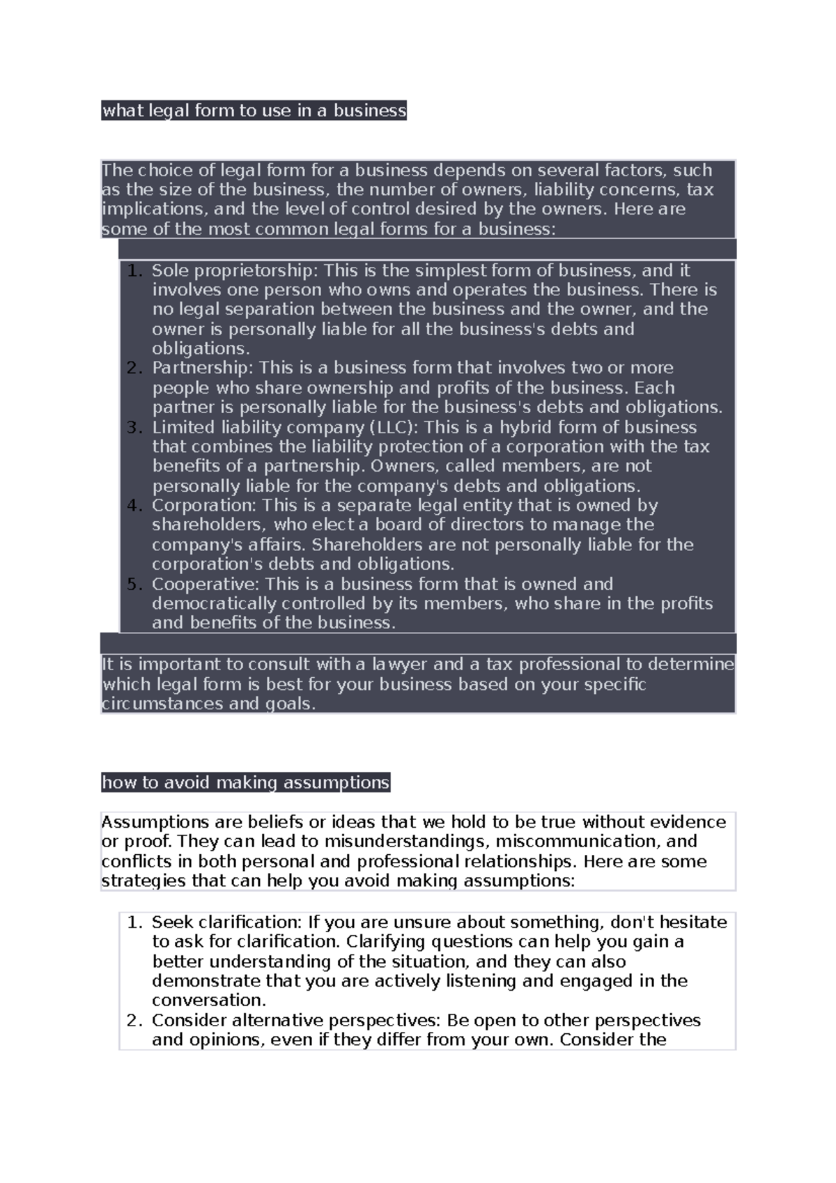 What legal form to use in a business - Here are some of the most common ...