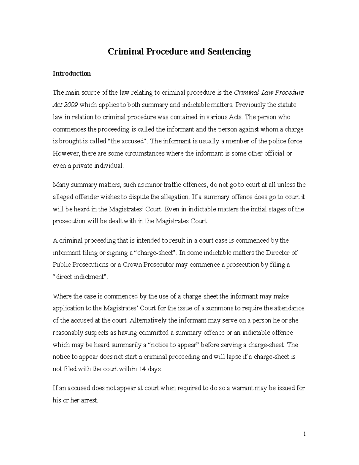 2 Criminal procedure and sentencing[ 6365]-1 - Criminal Procedure and ...