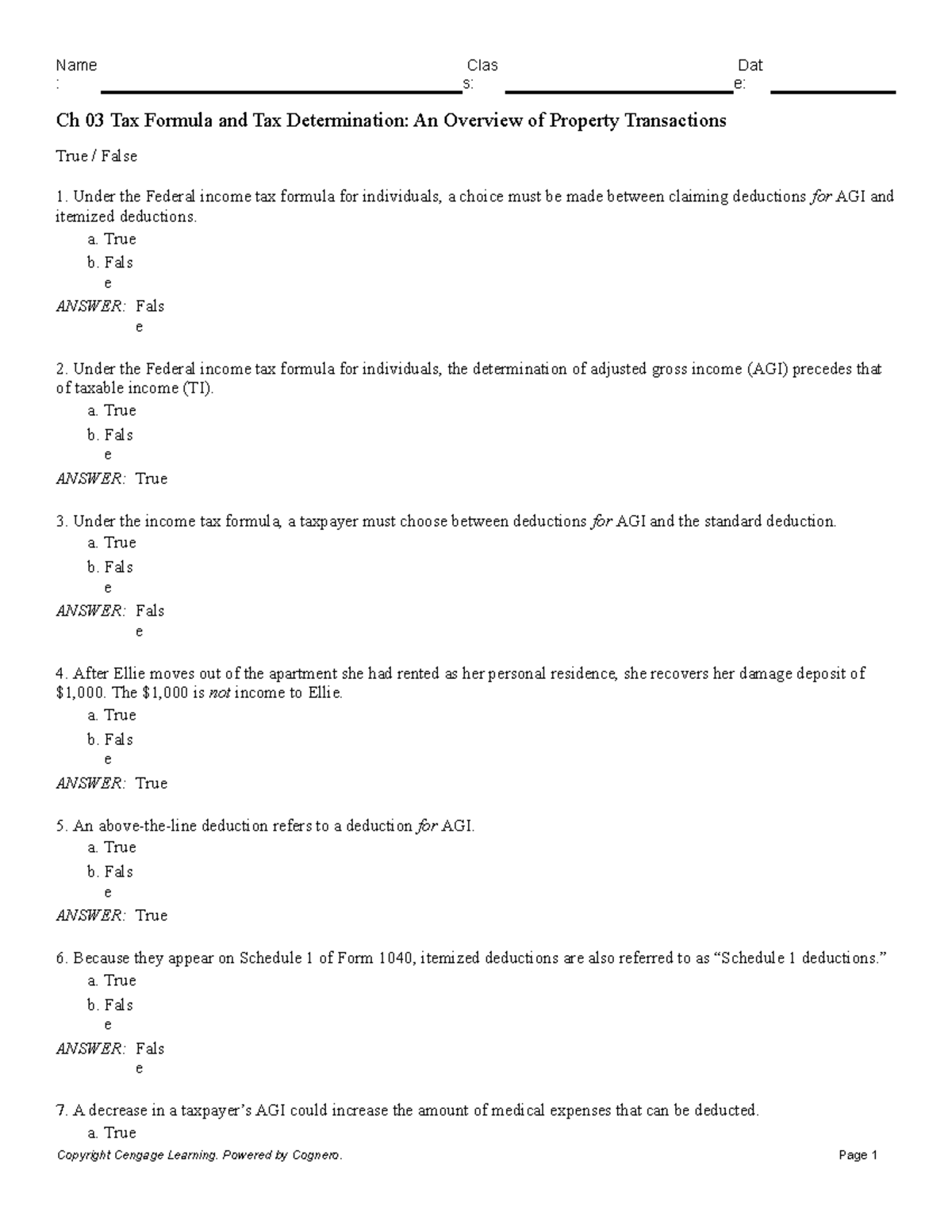 Ch 03 Tax Formula and Tax Determination An Overview of Property ...