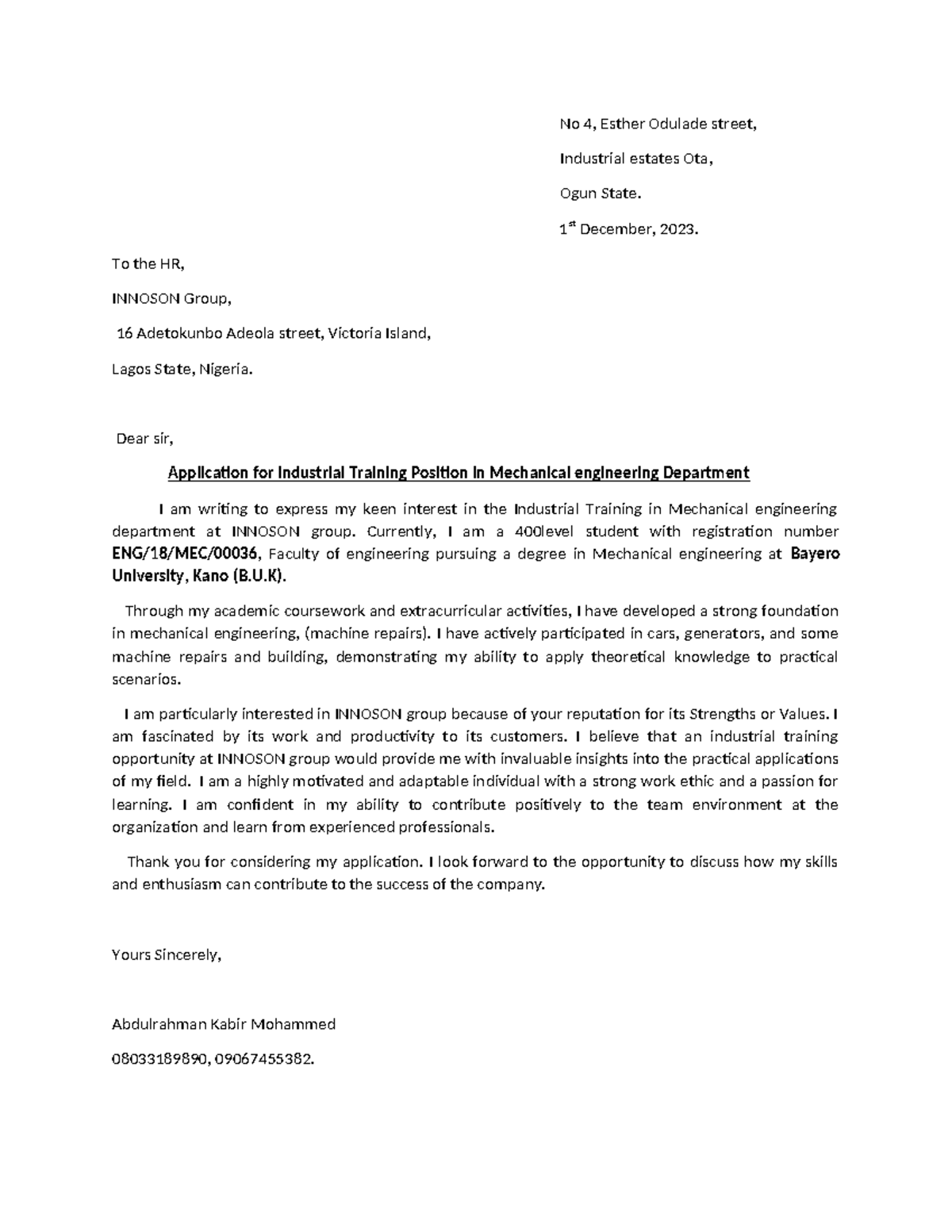 Innoon - how to write a cv - No 4, Esther Odulade street, Industrial ...