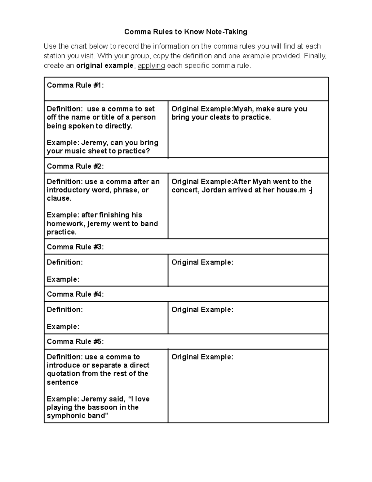 - Comma Rules to Know Note Taking - Comma Rules to Know Note-Taking Use ...
