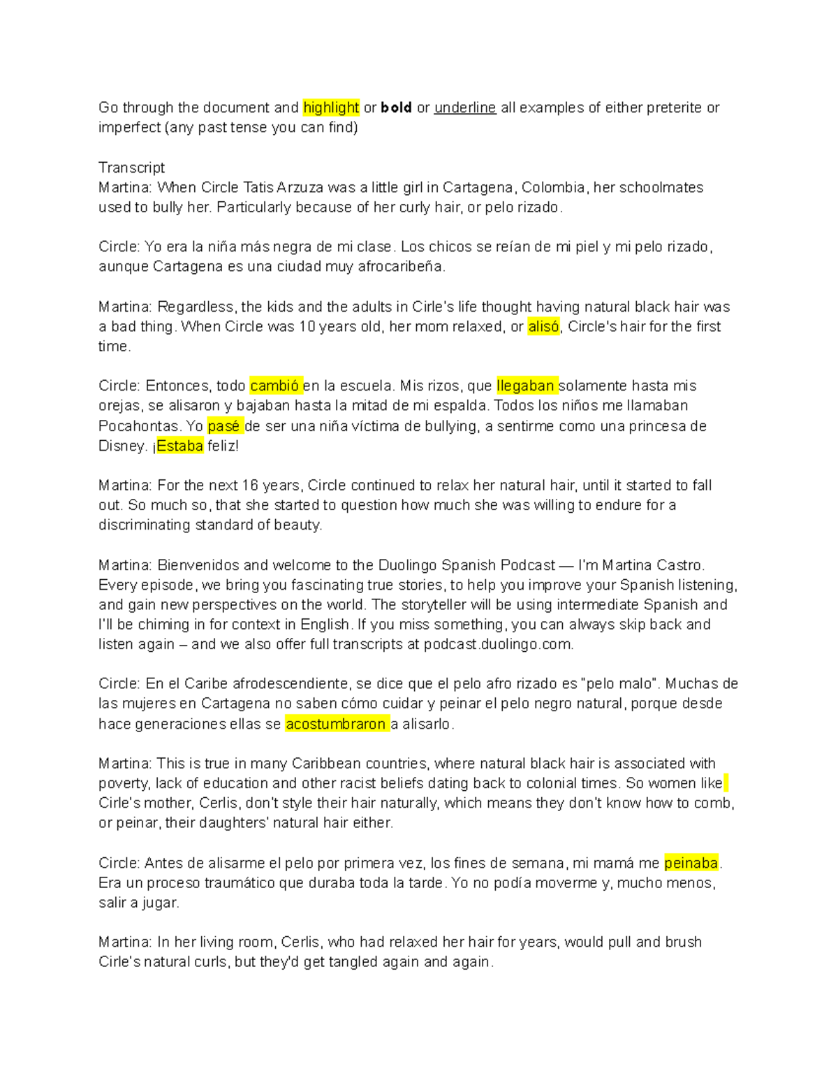 Duolingo Transcript, episode 37 Lynee' Law - Go through the document ...