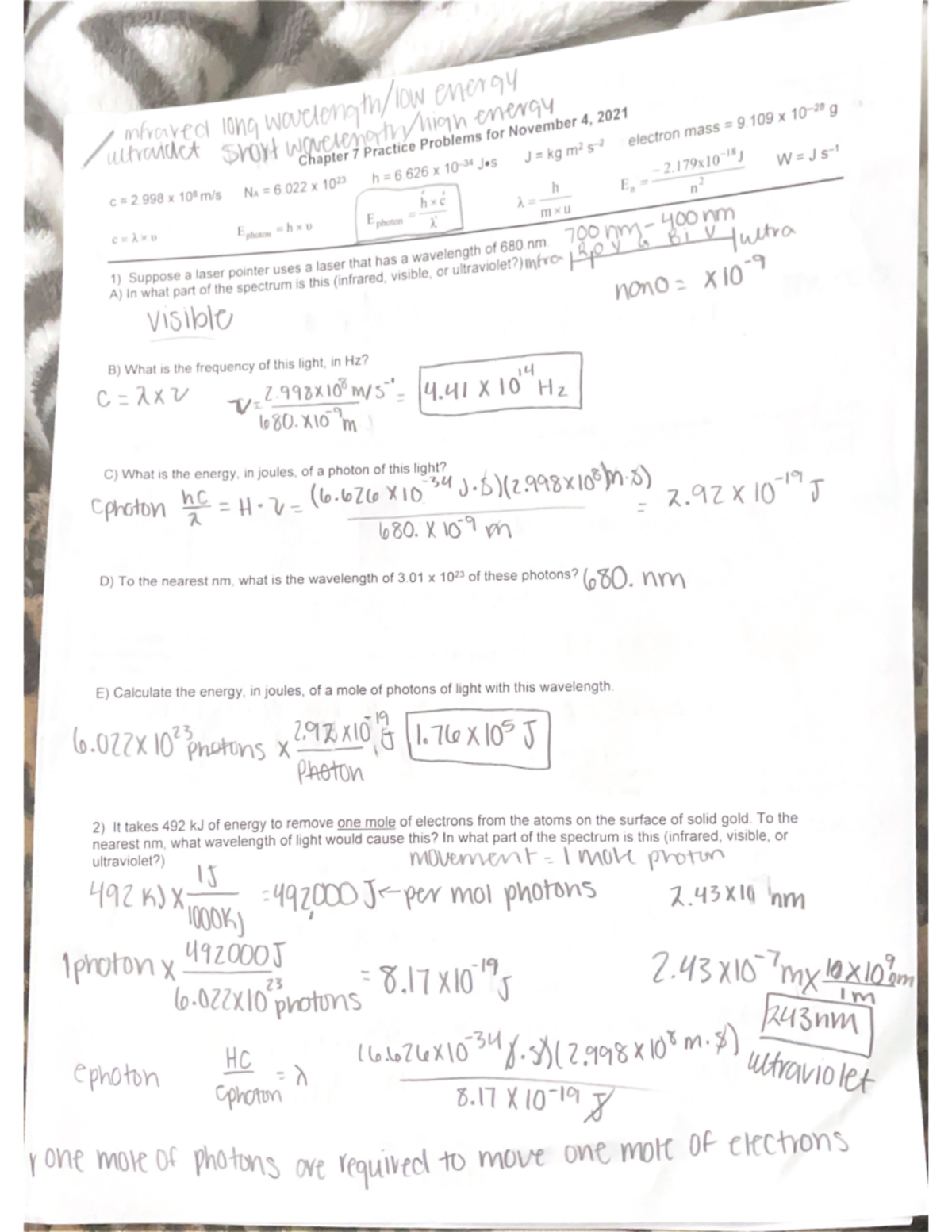 chapter 7 practice problems - electronmass Chapter 7 PracticeProblems forNovember 4, 2021 9- g ...