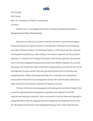 ENG 130 Module Two Reading Response - ENG 130 Module Two Reading ...