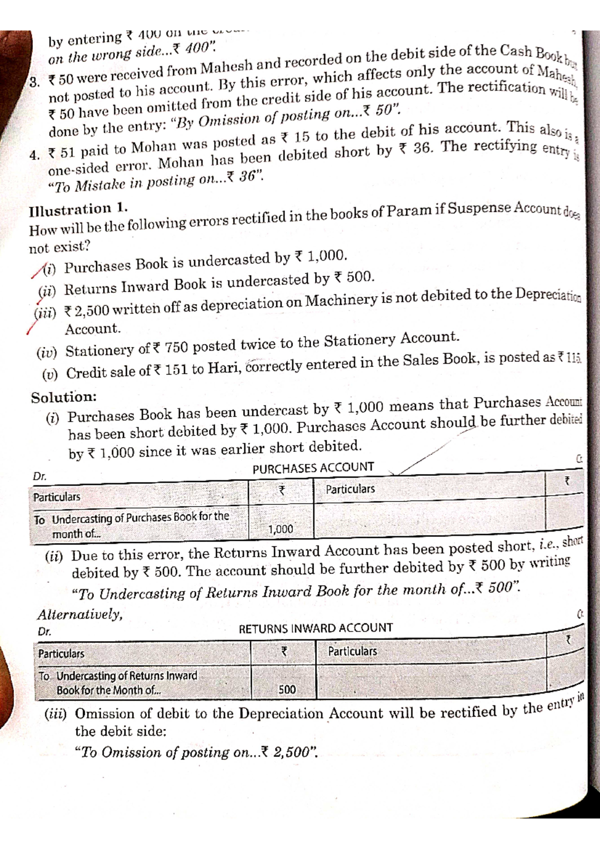 Rectification of errors double entry - entering 400 on on received from ...