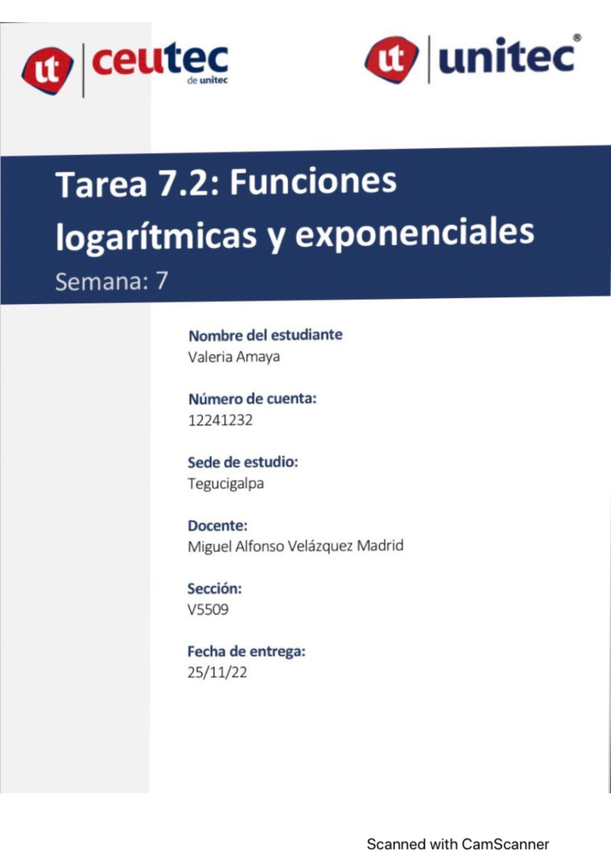Tarea 7.2 - Álgebra - Studocu