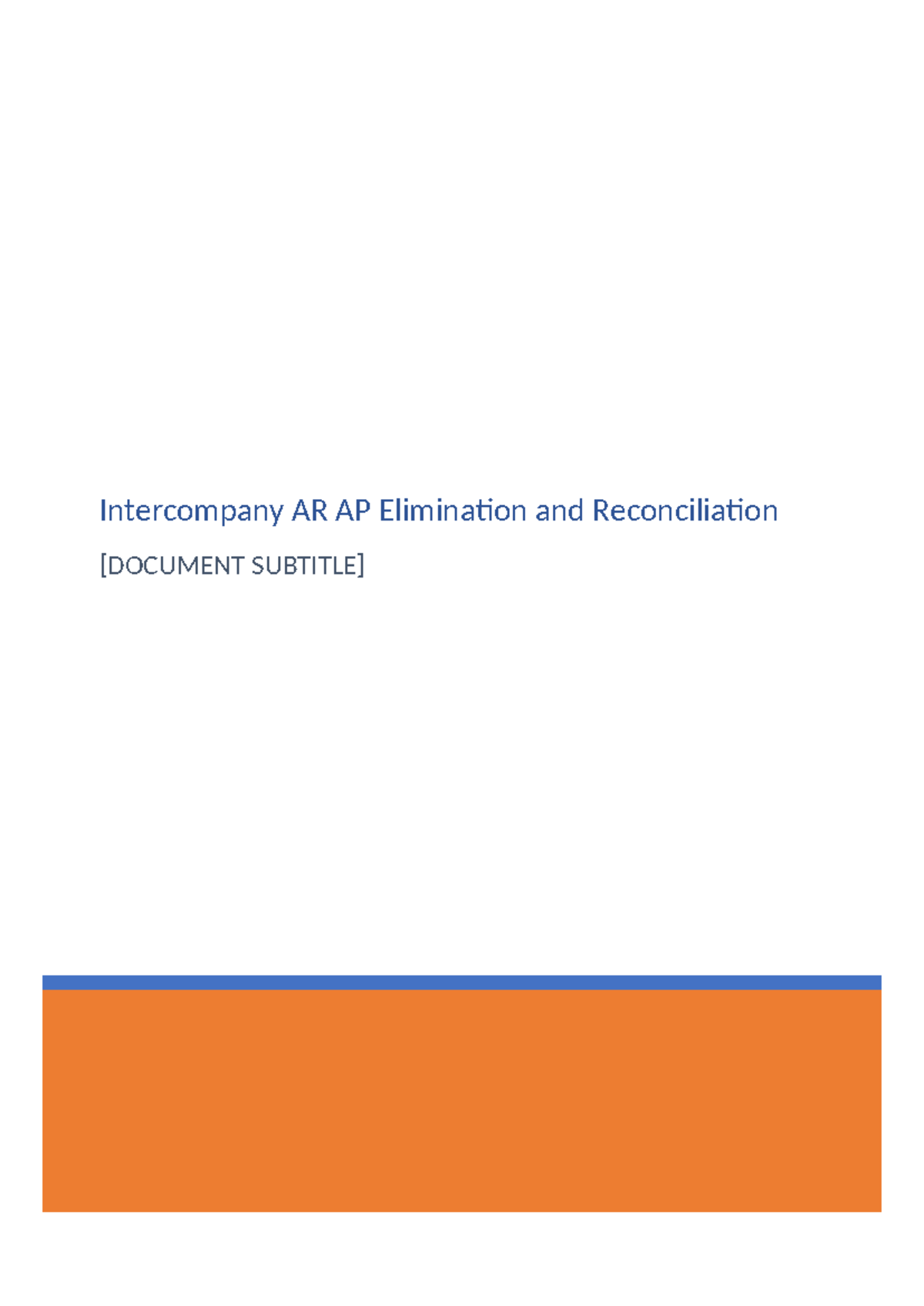 Intercompany AR AP Elimination and Reconciliaton Guidelines done at ...