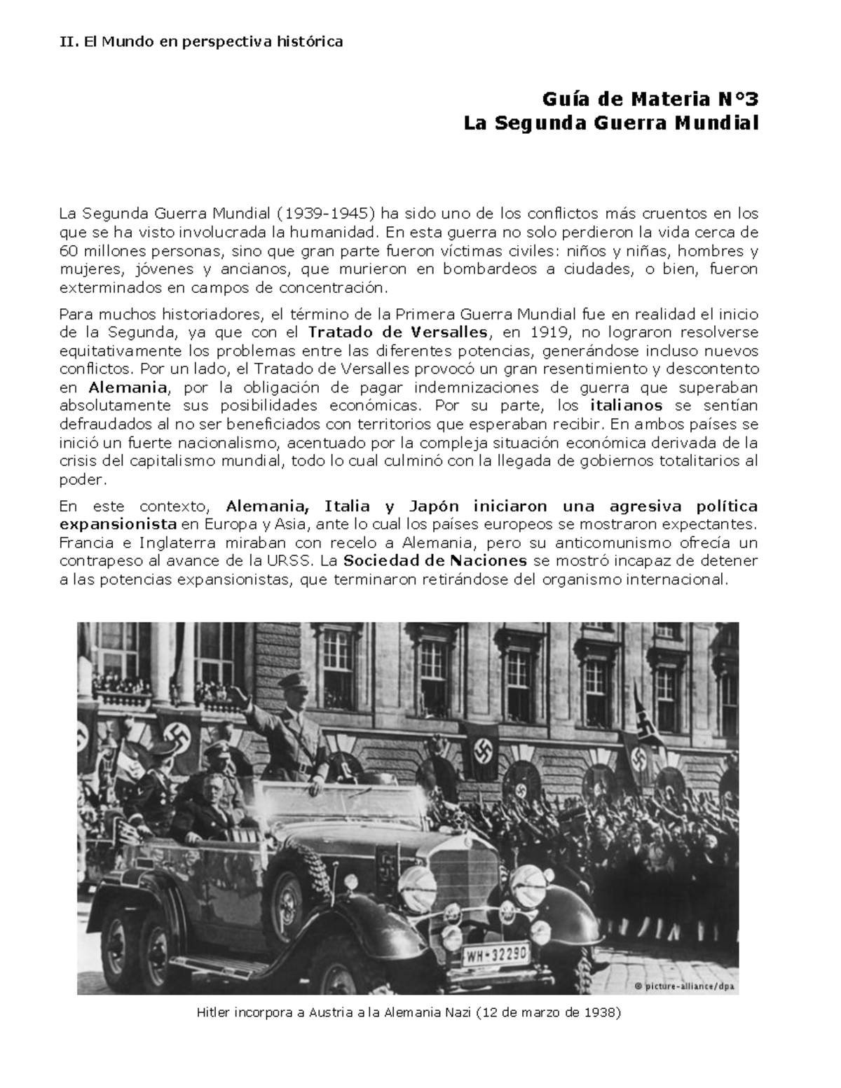 Segunda Guerra Mundial - II. El Mundo en perspectiva histÛrica GuÌa de ...