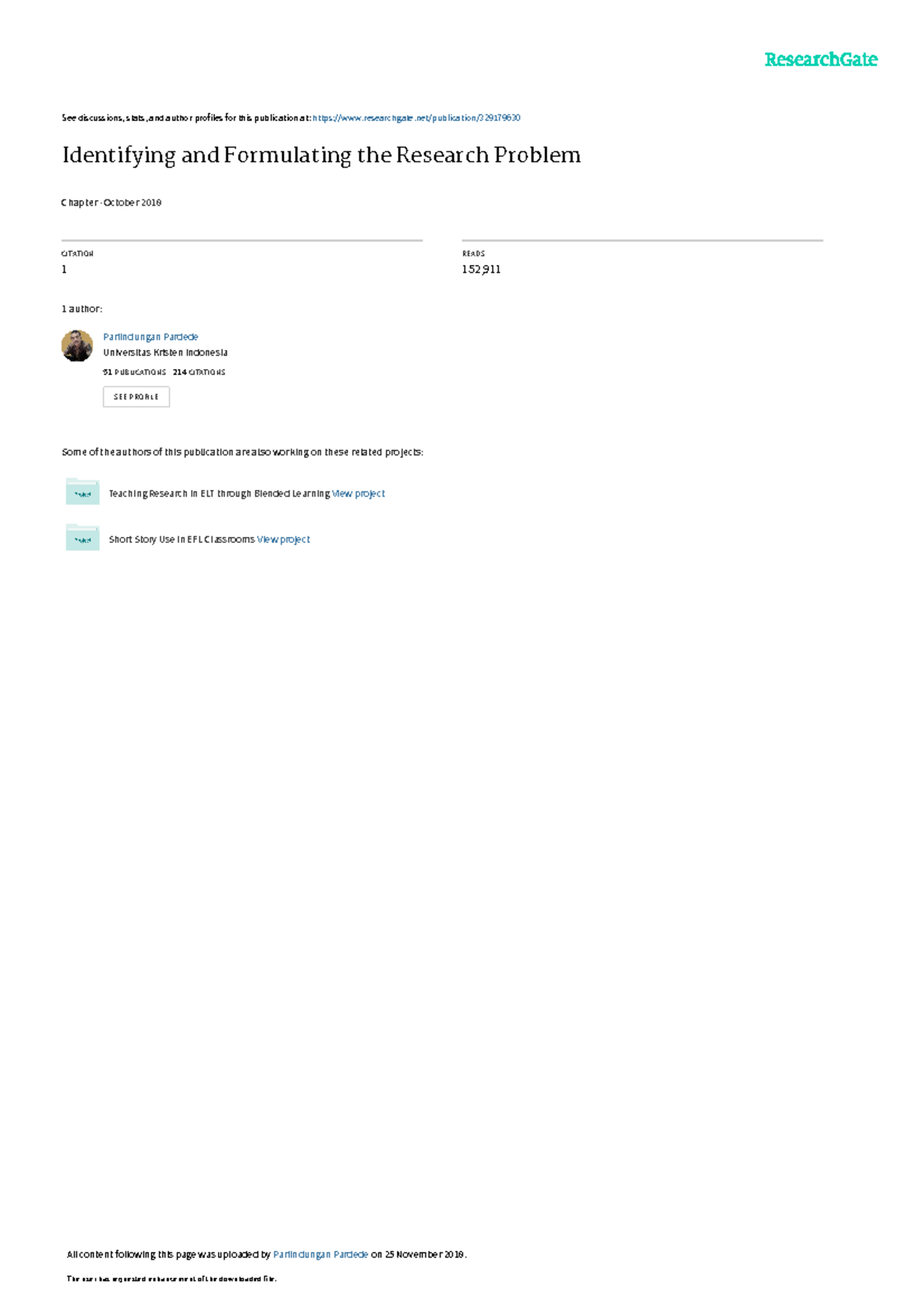 Identifyingand Formulatingthe Research Problem RELT-Module 4 - See ...