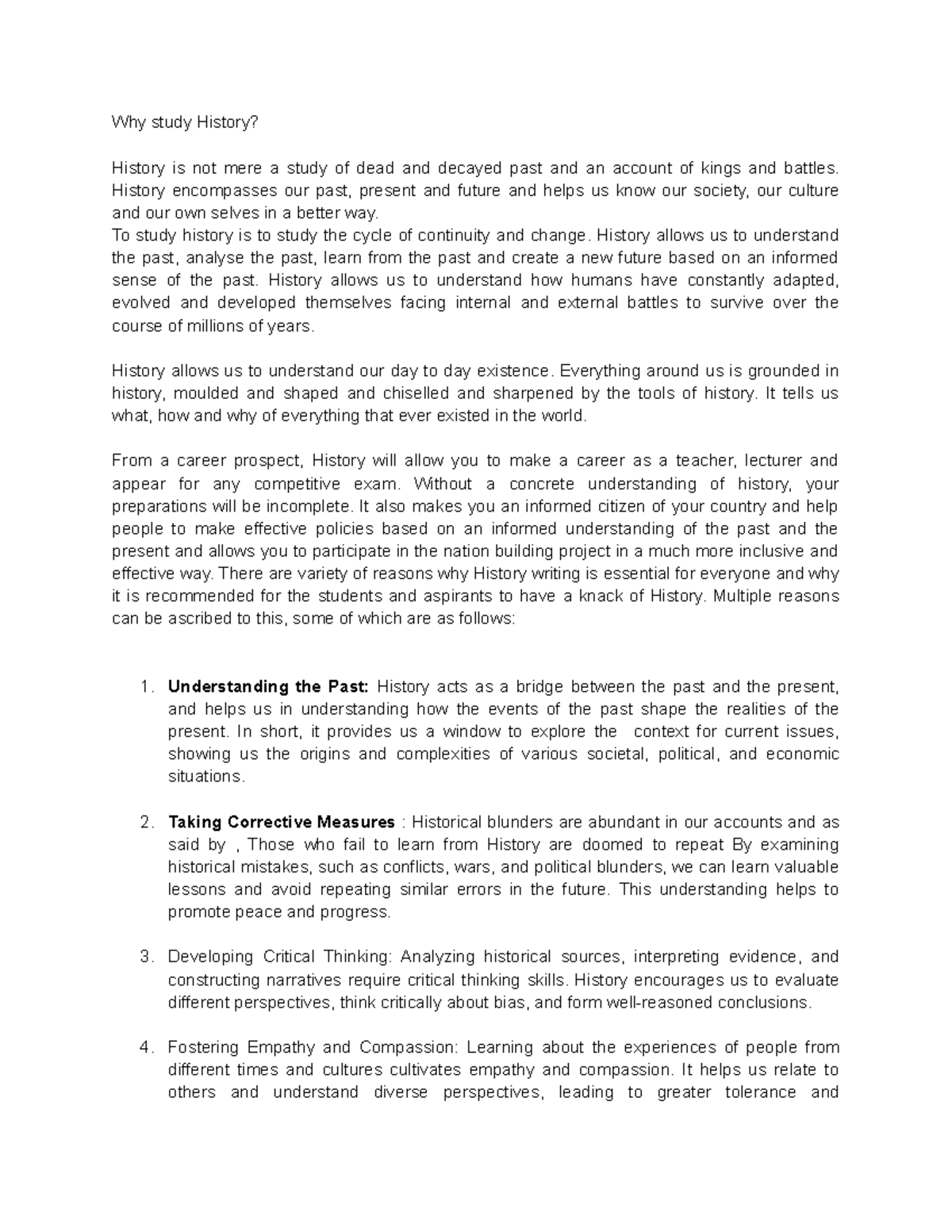Why study History - Notes on the historiography tradition - Why study ...