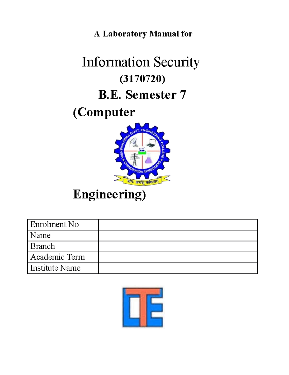 IS 2001 70107102 - A Laboratory Manual for Information Security (3170720) B. Semester 7 ...