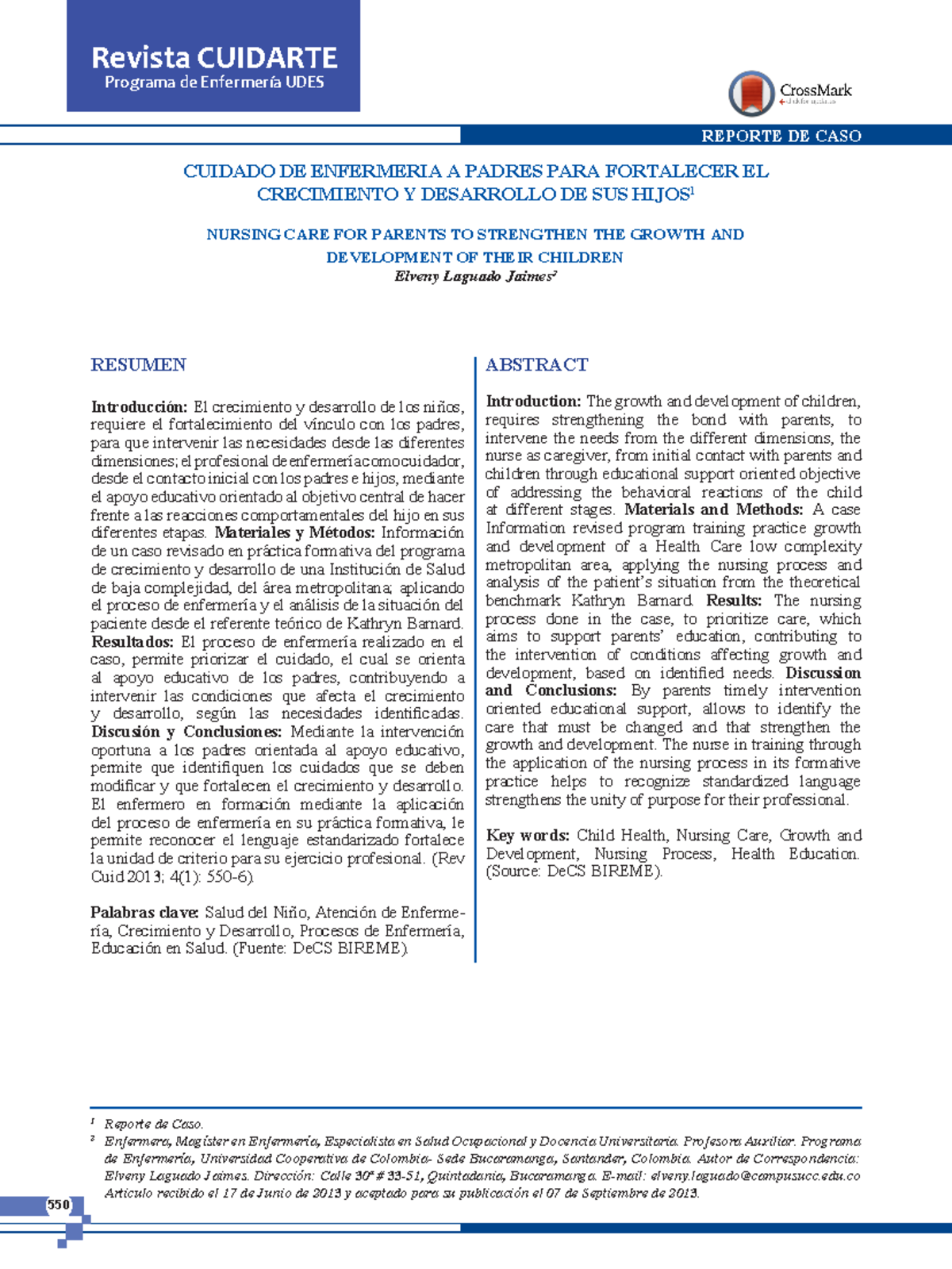 Articulo K. Barnard - Elveny Laguado Jaimes CRECIMIENTO Y DESARROLLO DE ...