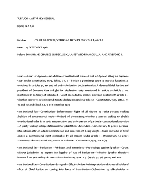 Re - Akoto - Summary - HOME [1961] 1&2 GHANA LAW REPORTS RE: AKOTO AND ...