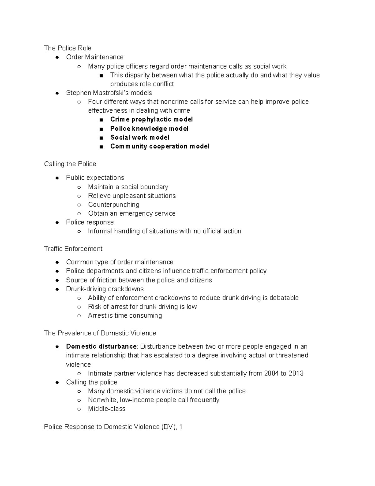 Chapter 8 Peacekeeping and Order Maintenance - The Police Role Order ...