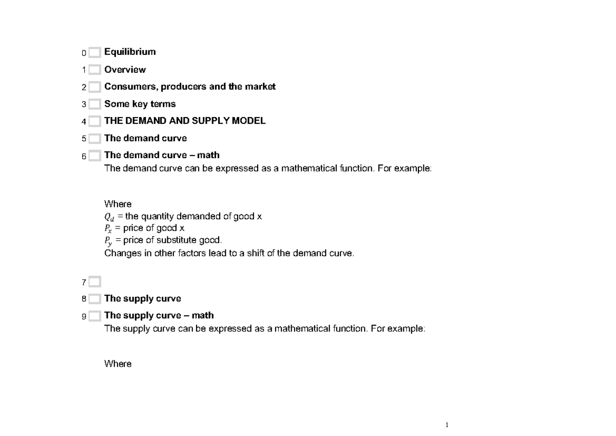 Econ130 AS Lectures Topic 4 - Equilibrium Overview Consumers, producers ...