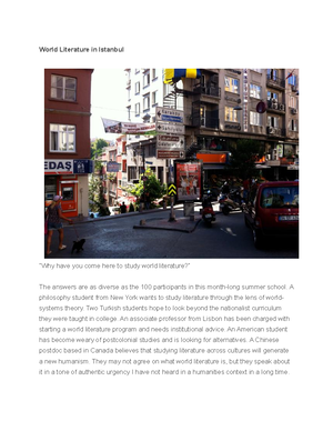 History OF World Literature - HISTORY OF WORLD LITERATURE World ...