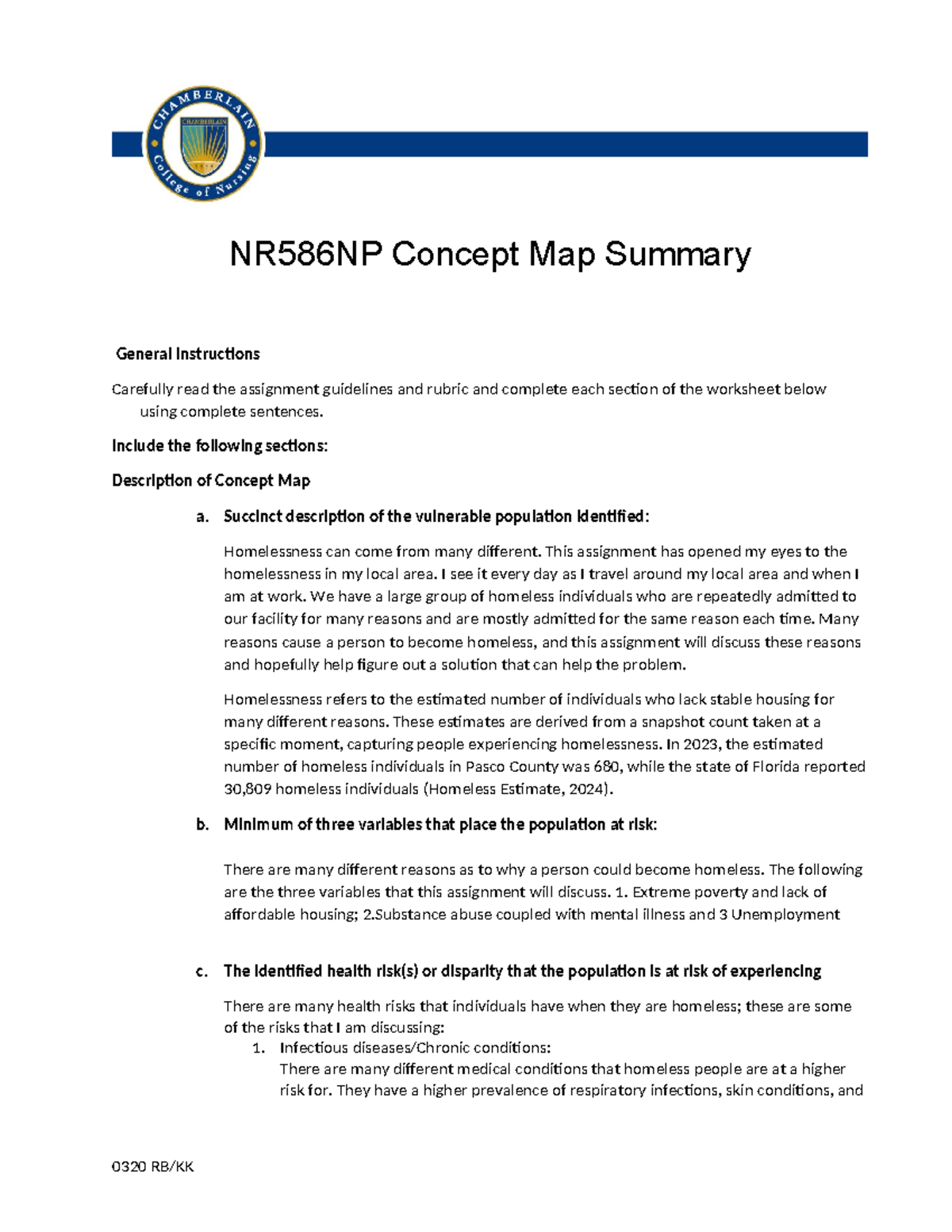 Nr586np Concept Map Summary Worksheet K Clark Nr586np Concept Map Summary General Instructions