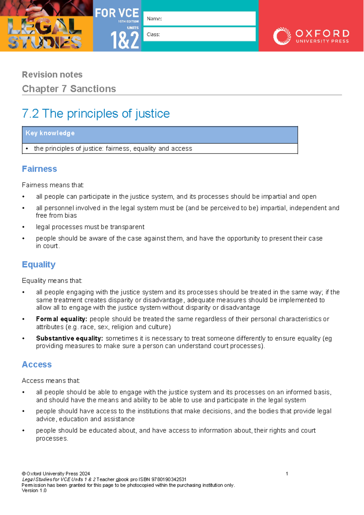 Legal unit 1 Chapter 7 revision notes - Revision notes Chapter 7 ...