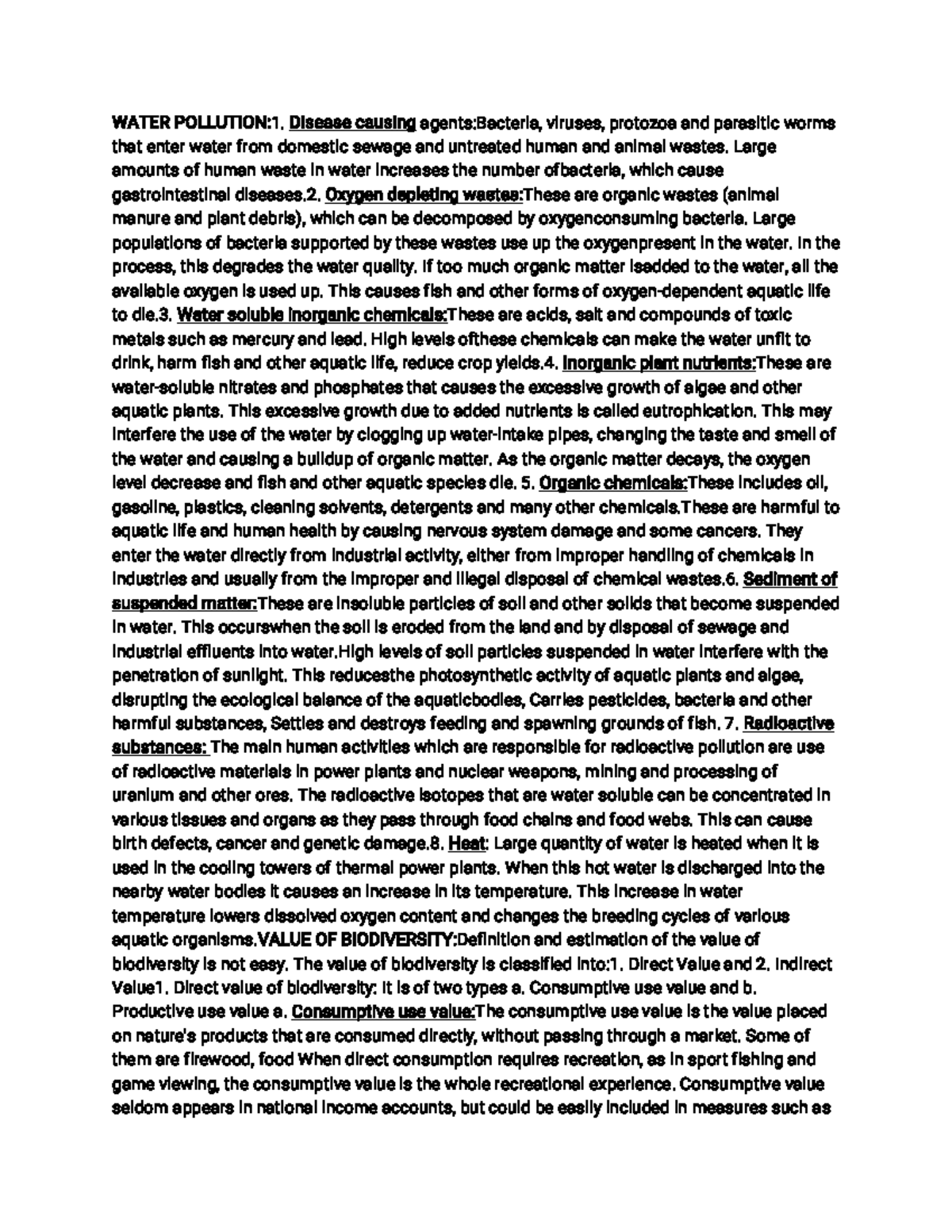 Water Pollution-WPS Office - WATER POLLUTION:1. Disease causing agents ...