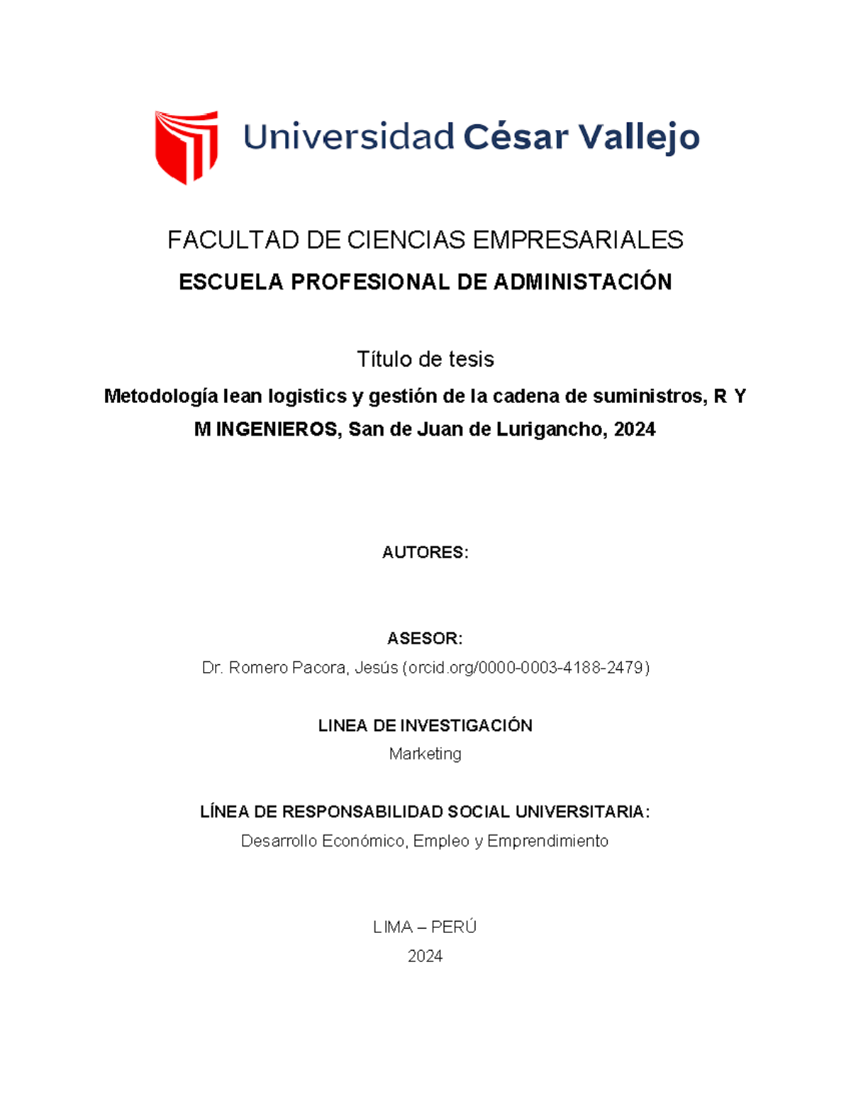 Ejemplo DE Caratula - informe - CARATULA FACULTAD DE CIENCIAS EMPRESARIALES ESCUELA PROFESIONAL ...