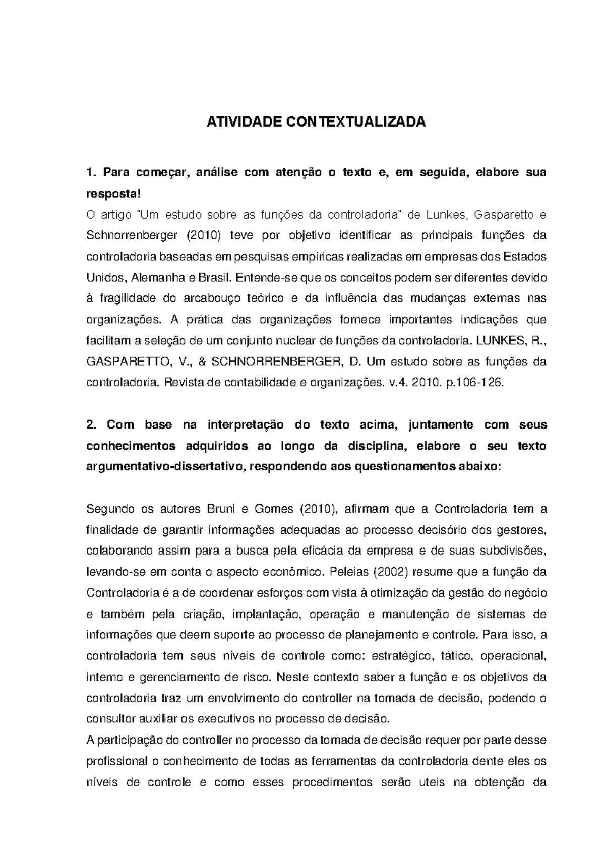 Atividades Unama - Atividade Contextualizada - ATIVIDADE ...