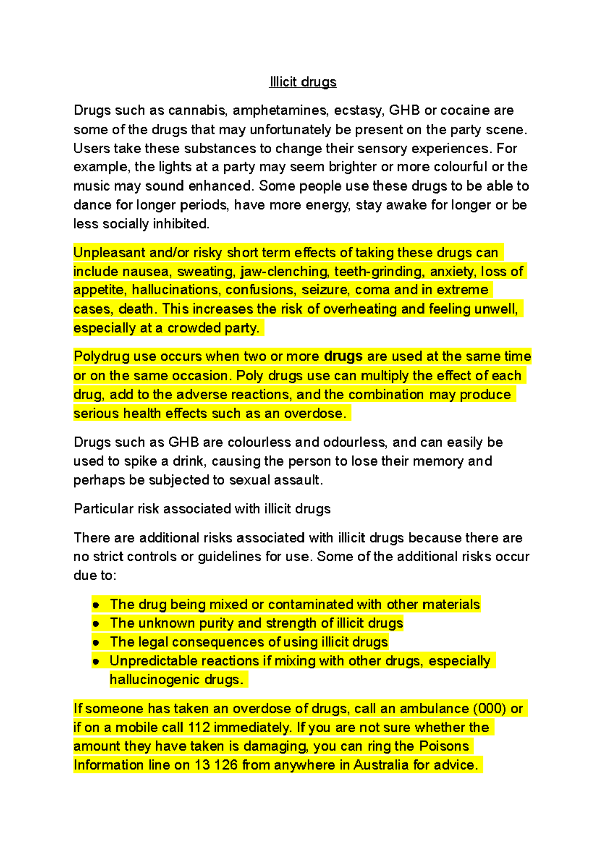 Illicit drugs - class - Illicit drugs Drugs such as cannabis ...