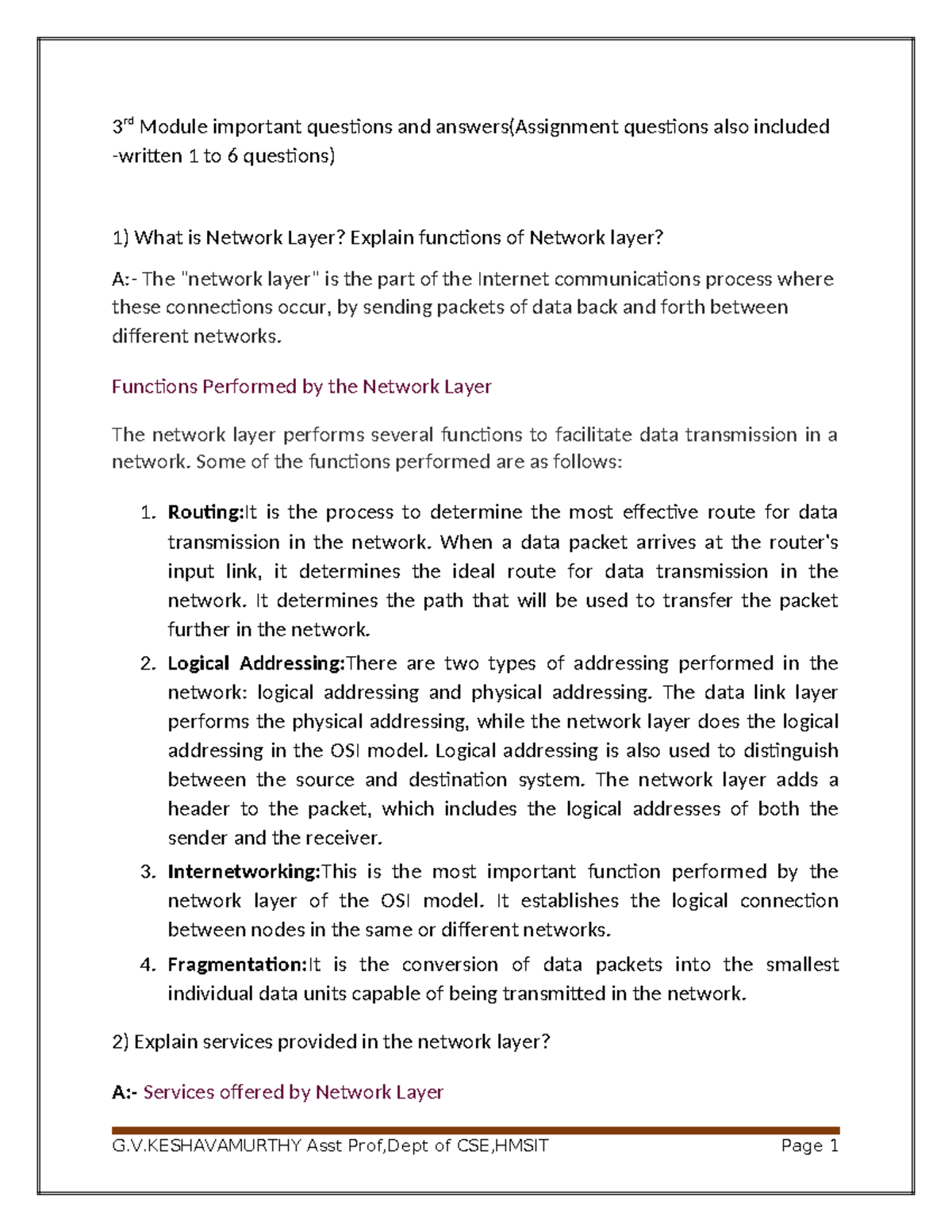 3rd Module important questions and answers 1 - 3 rd Module important questions and - Studocu
