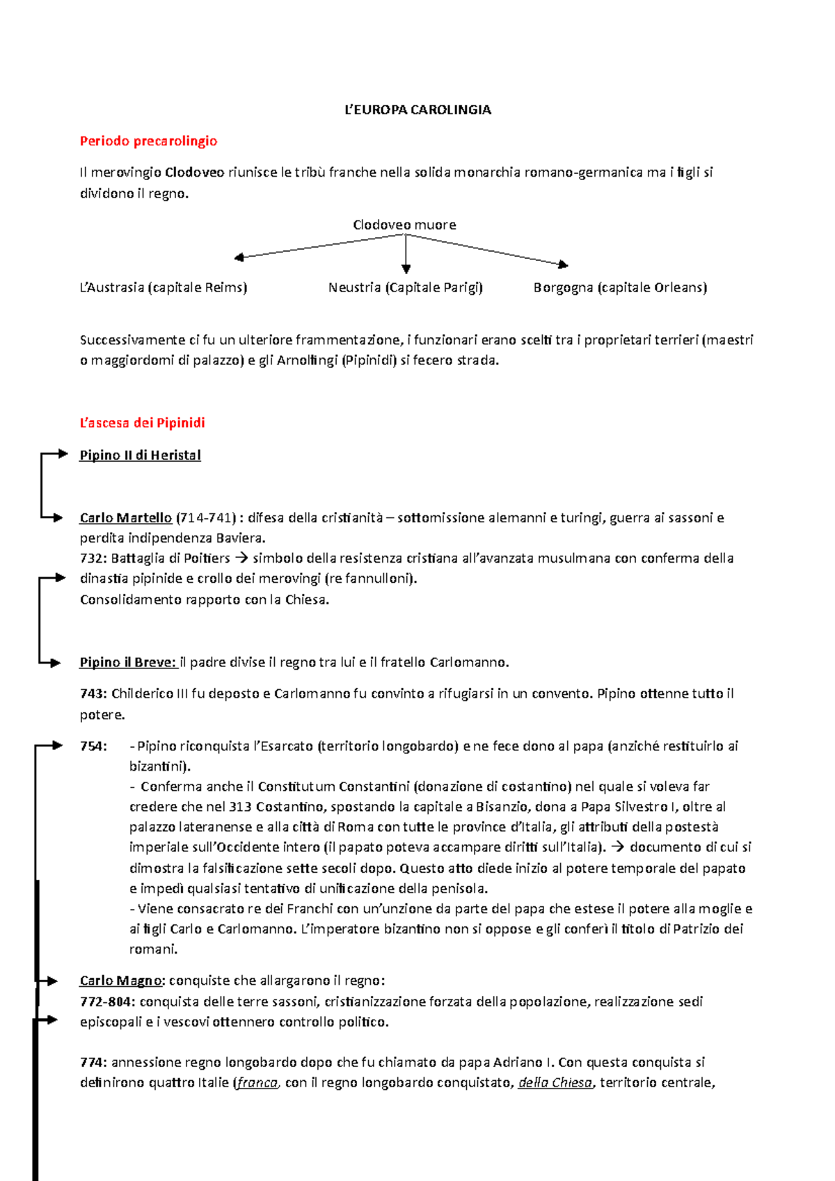 2.2 L'impero carolingio - CAROLINGIA Periodo precarolingio Il ...