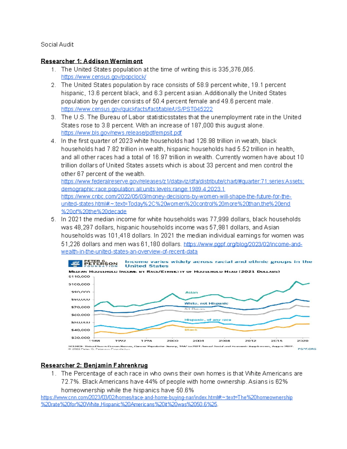 Social Audit - class notes - Social Audit Researcher 1: Addison ...