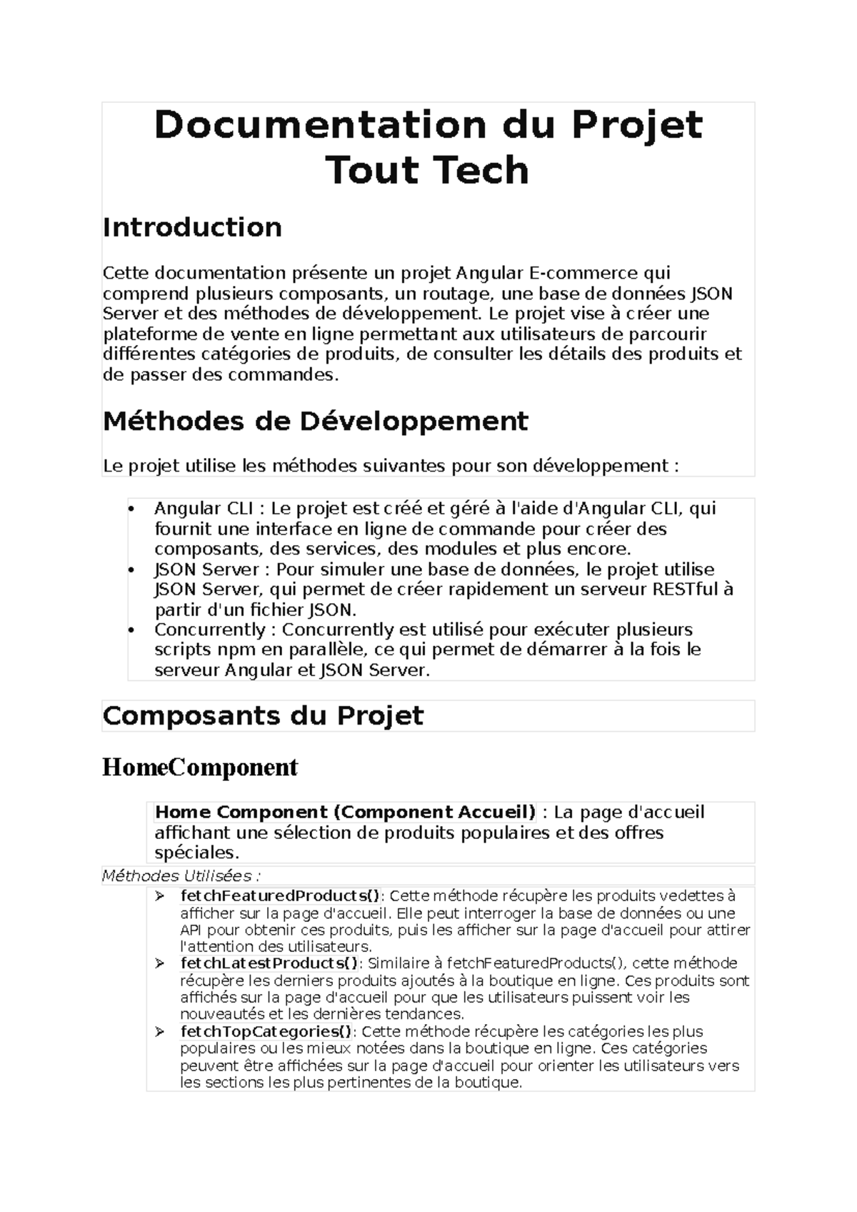 Documentation du Projet Tout Tech - Documentation du Projet Tout Tech Introduction Cette - Studocu