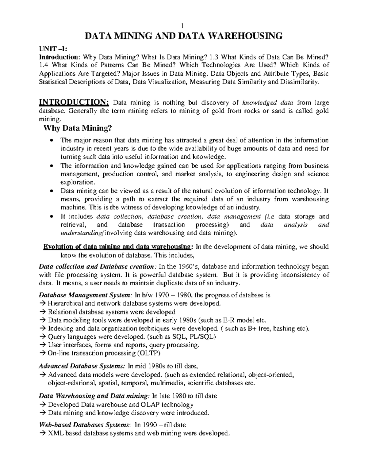 DATA Mining AND DATA Warehousing - Data Mining And Warehousing - Studocu