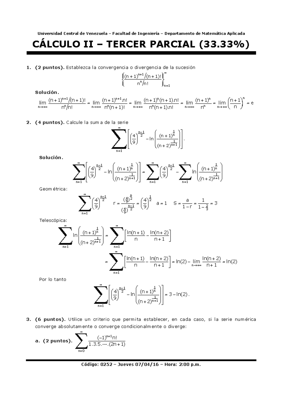 Parcial 3A - Universidad Central de Venezuela 3 Facultad de Ingeniería ...