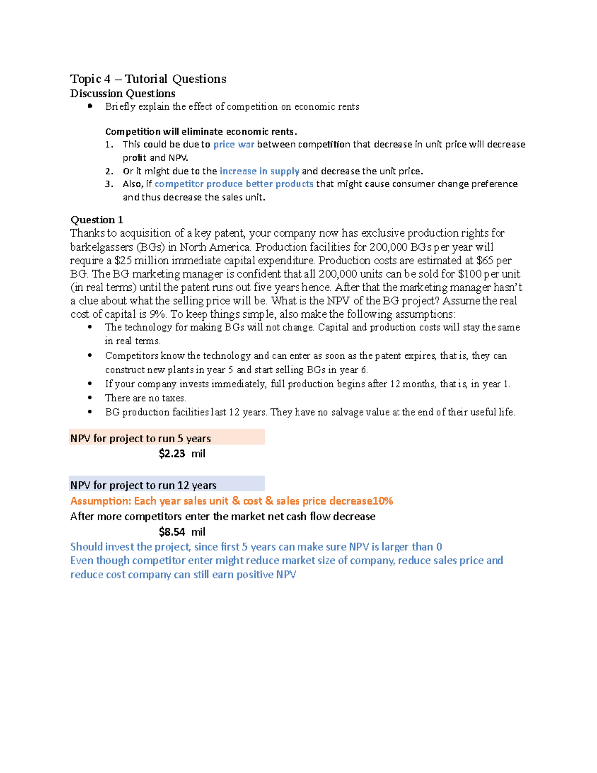 Topic 4 Tutorial work W4 Sources of Value - Topic 4 – Tutorial ...