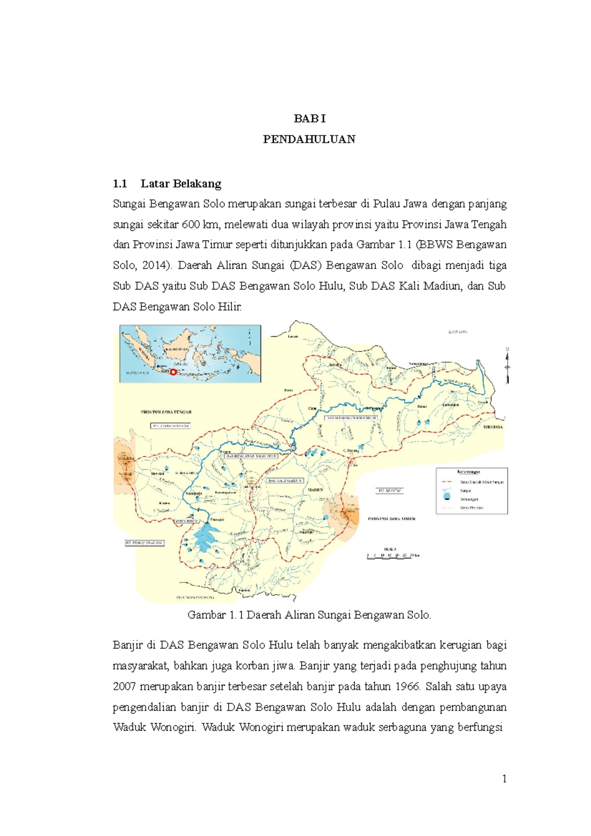 BAB I Pendahuluan. Gambar 1.1 Daerah Aliran Sungai Bengawan Solo - BAB ...